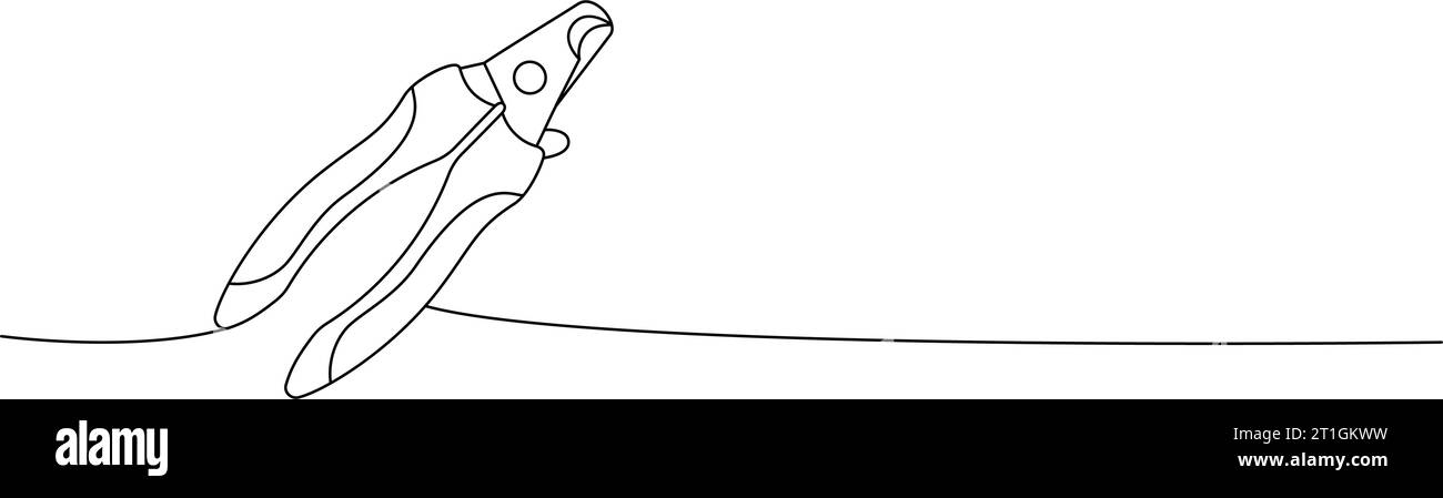 Pet nail clippers, claw scissors one line continuous drawing. Animals ...