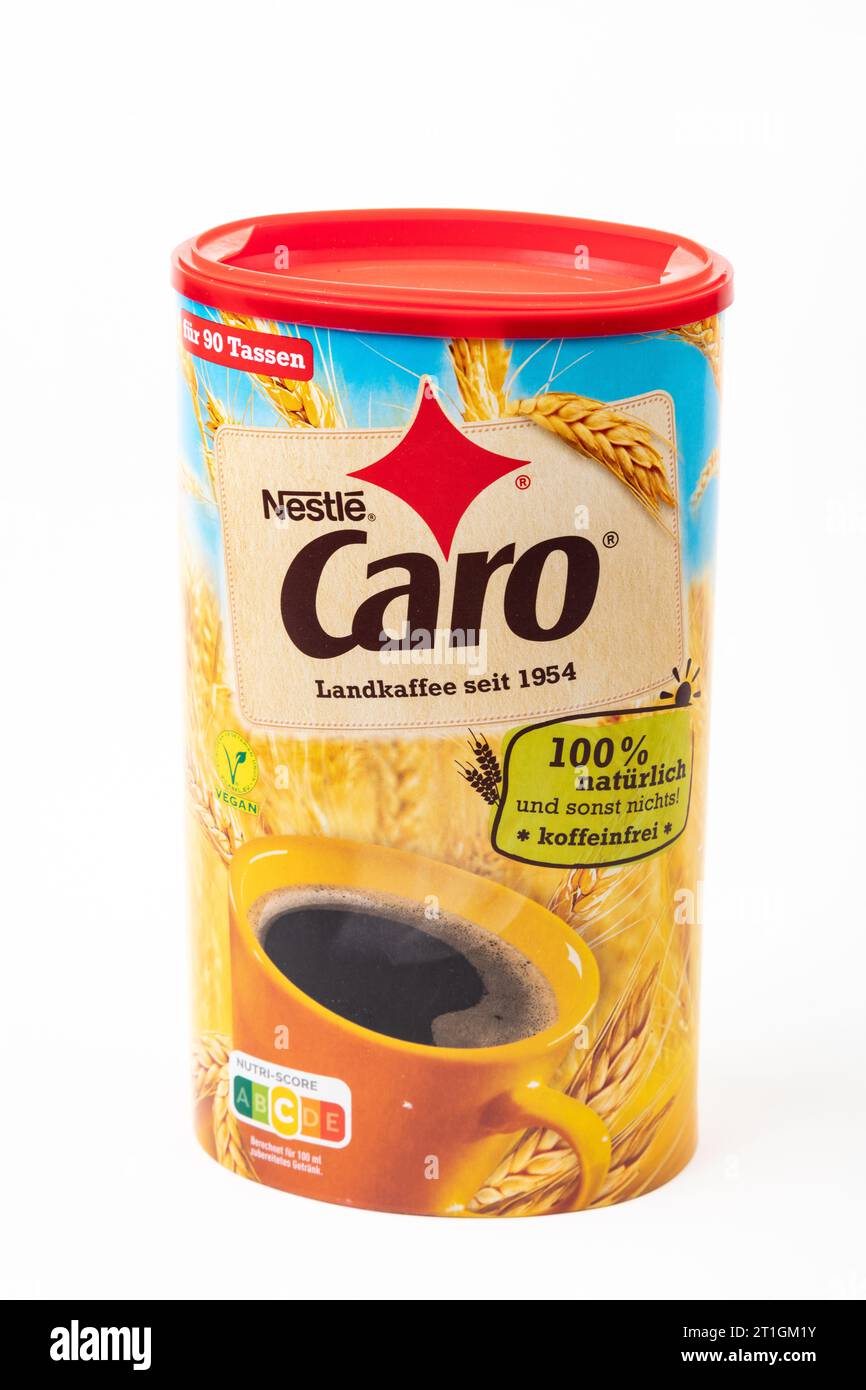 HUETTENBERG, GERMANY - 09-15-2023 - Nestle Caro cereal coffee packaging ...
