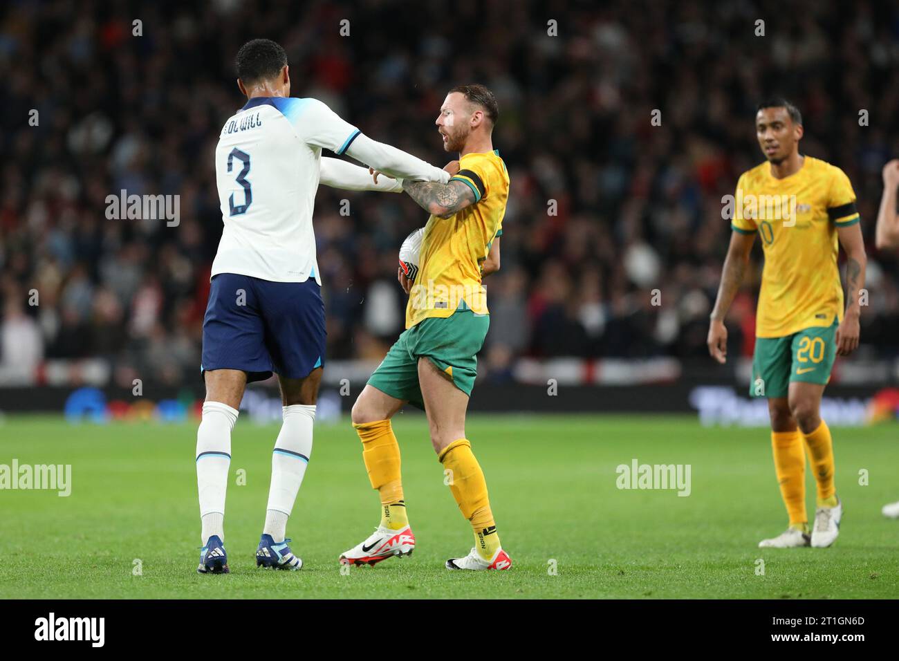 London, UK. 13th Oct, 2023. Levi Colwill of England pushes out during ...