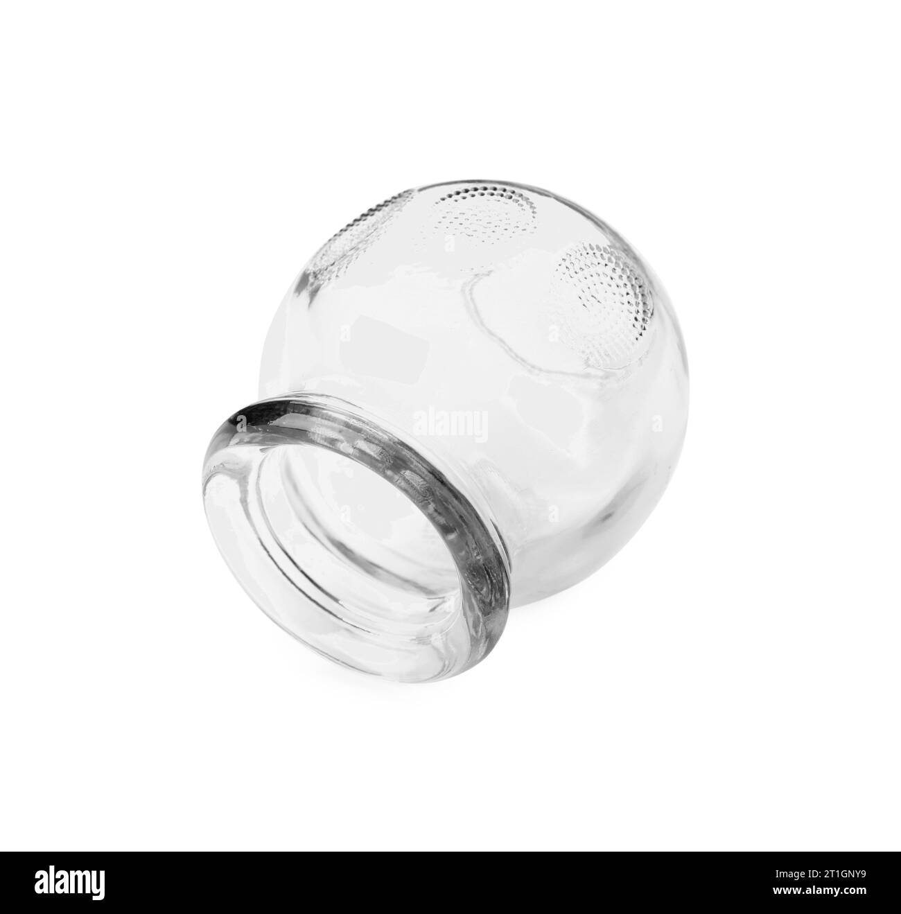 One glass cup isolated on white. Cupping therapy Stock Photo - Alamy