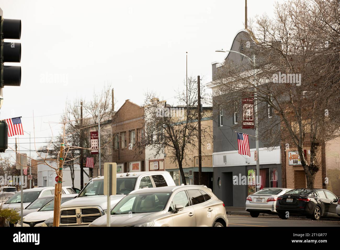 Los Banos, California, USA - January 3, 2023: Cloudy winter sun shines ...