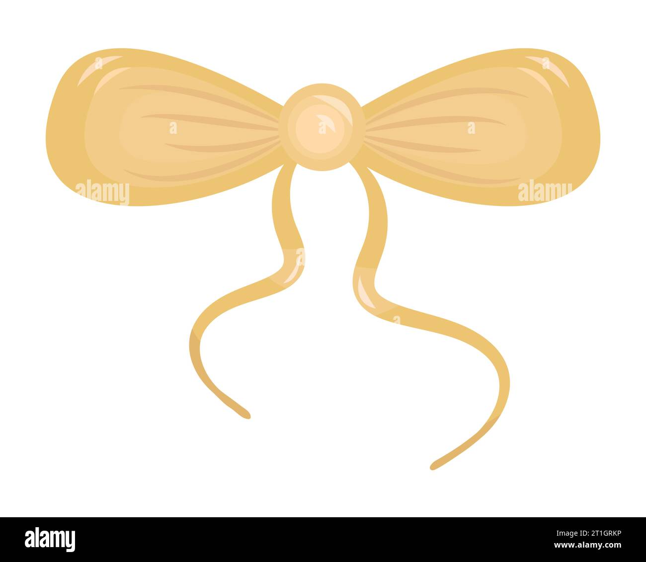 Cute simple yellow bow, vector color illustration Stock Vector Image ...