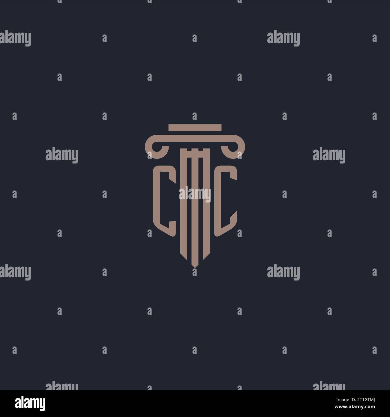 CC initial logo monogram with pillar style design for law firm and ...