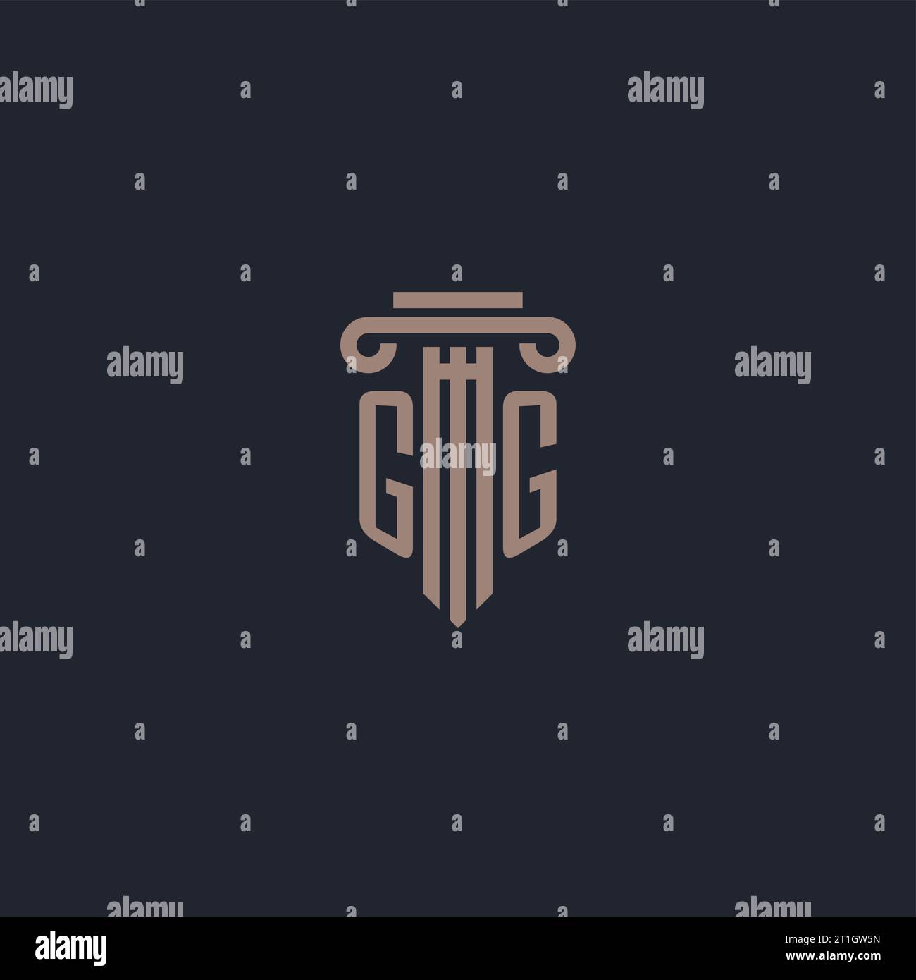 GG initial logo monogram with pillar style design for law firm and ...
