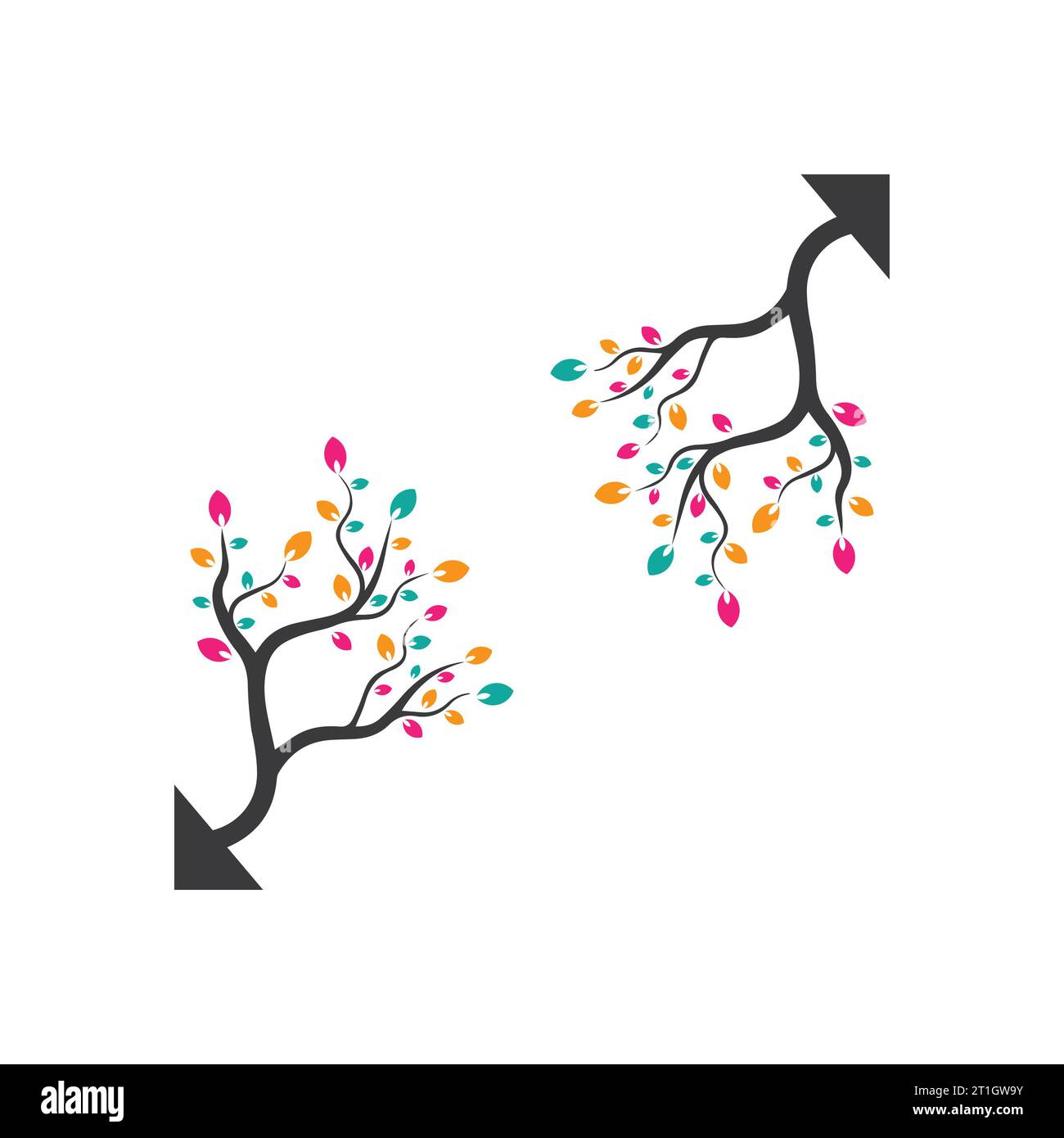 Vector branch , Hand drawn illustration of tree branch design template ...