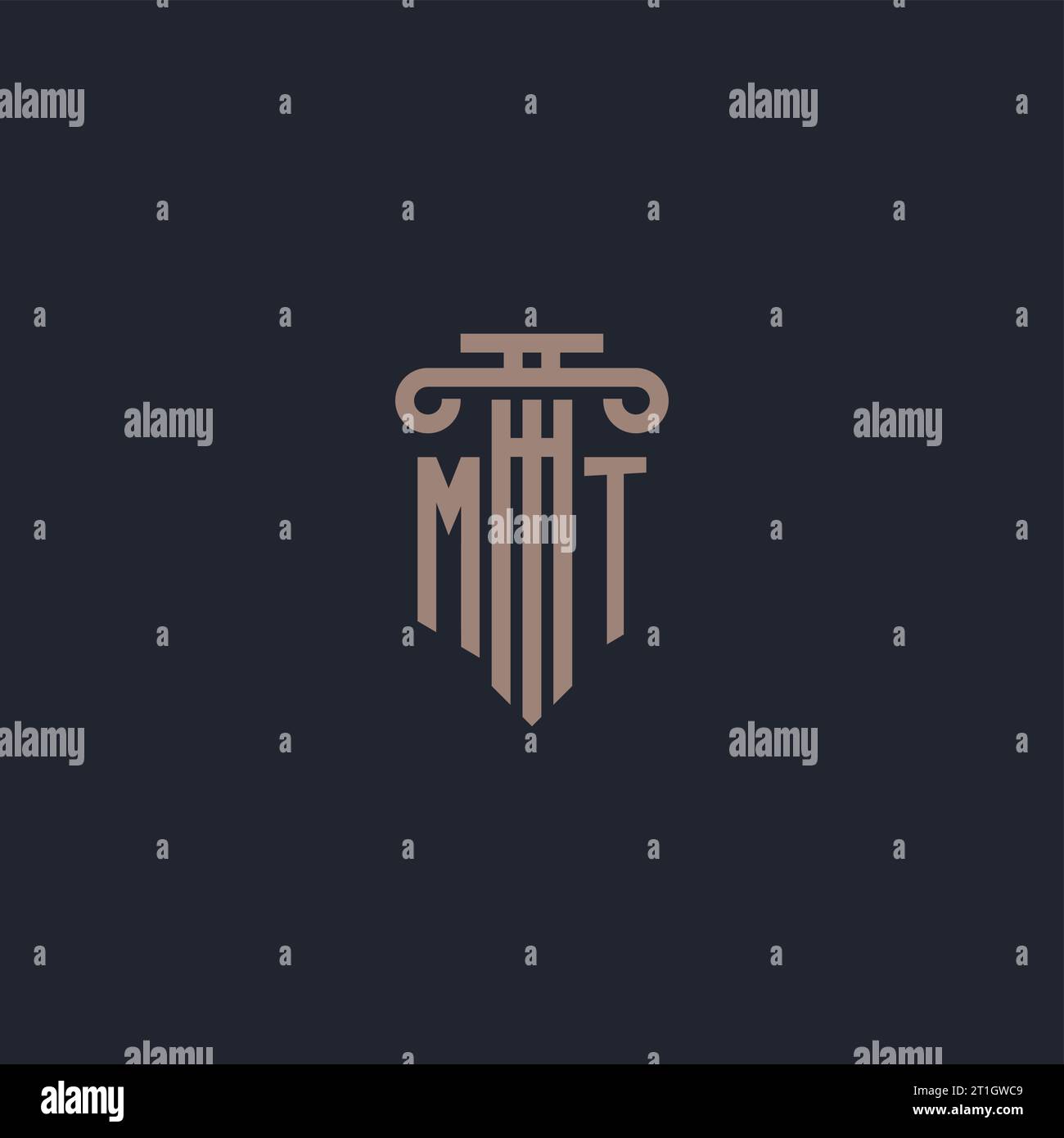 MT initial logo monogram with pillar style design for law firm and ...