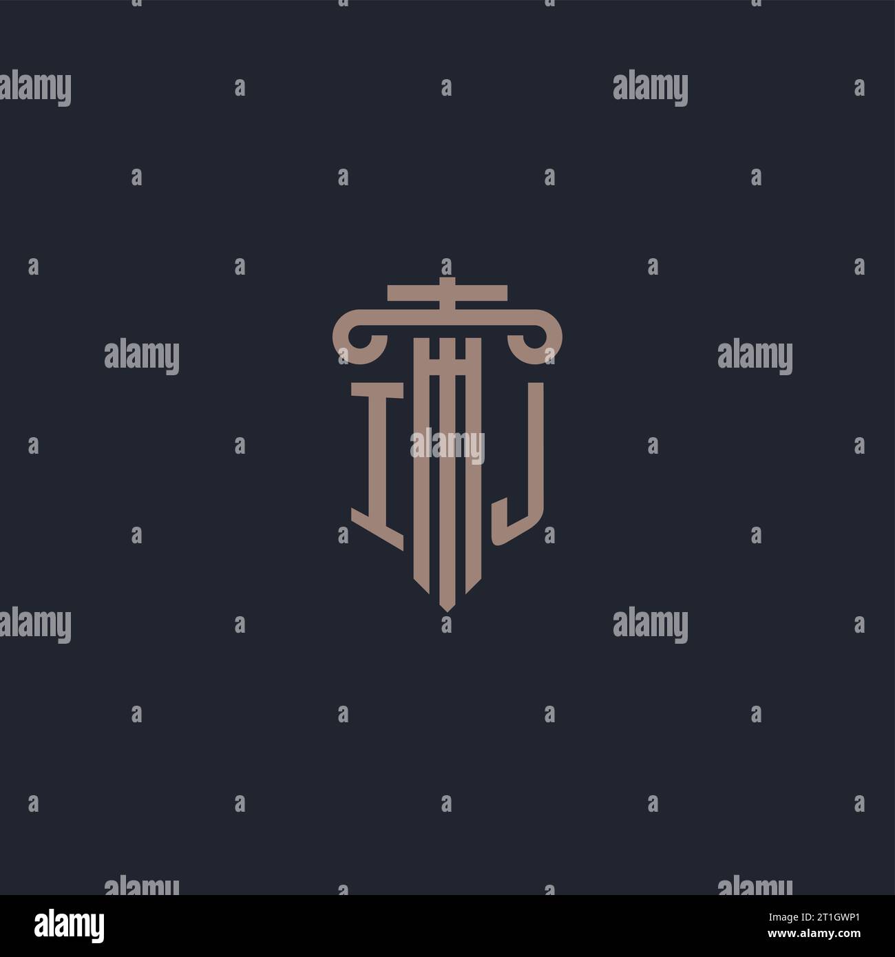 IJ initial logo monogram with pillar style design for law firm and ...
