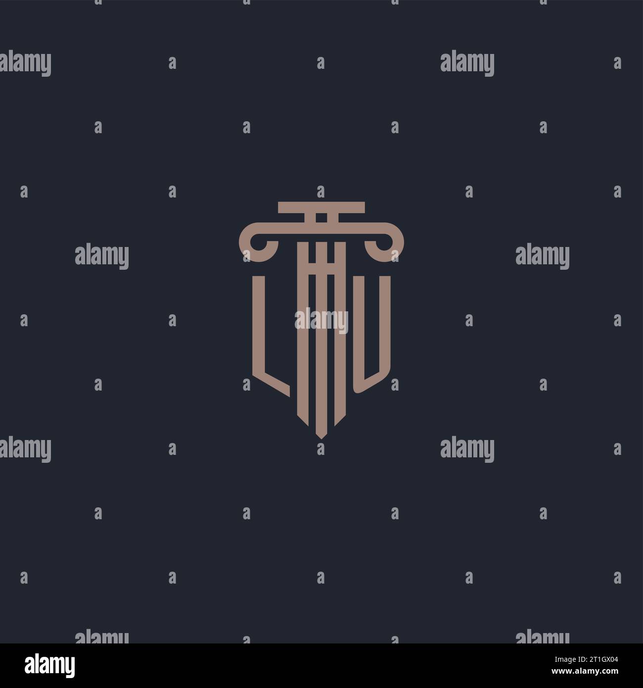 LU initial logo monogram with pillar style design for law firm and ...