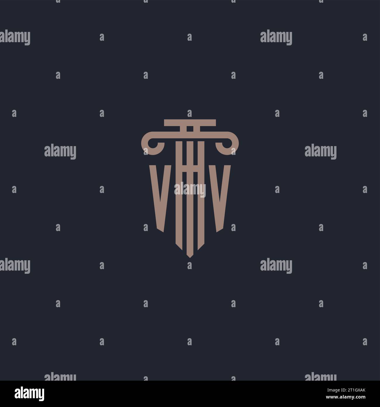VV initial logo monogram with pillar style design for law firm and ...