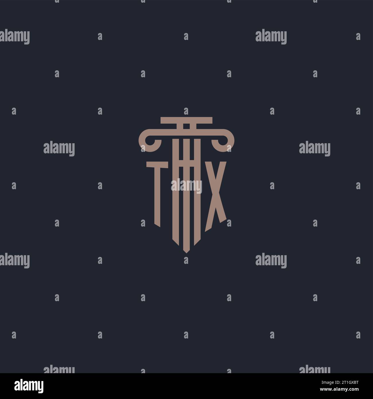 TX initial logo monogram with pillar style design for law firm and ...