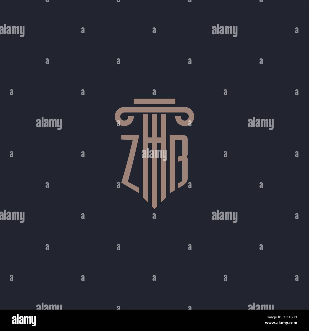 ZB initial logo monogram with pillar style design for law firm and ...