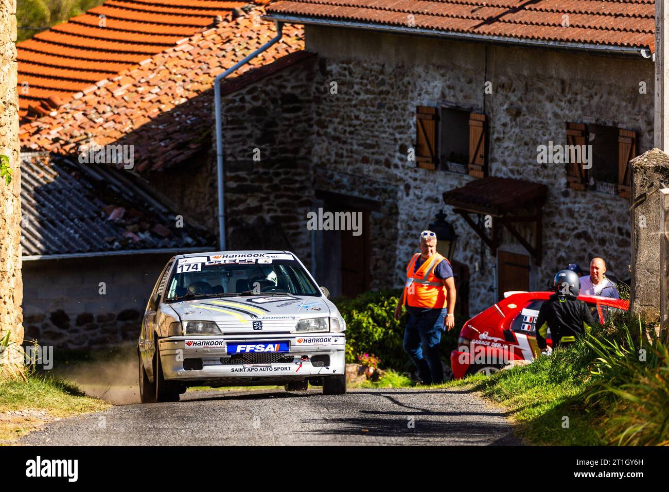 Ambert, France. 13th Oct, 2023. 174 JOVIN Franck, SIREDEY Emma, Peugeot ...