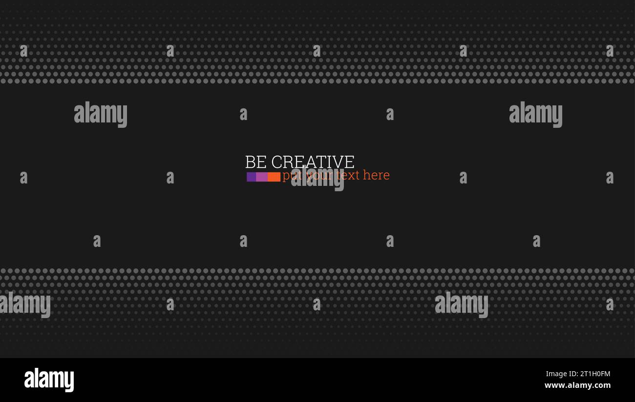 Black background with place for text. Halftone effect from top and ...