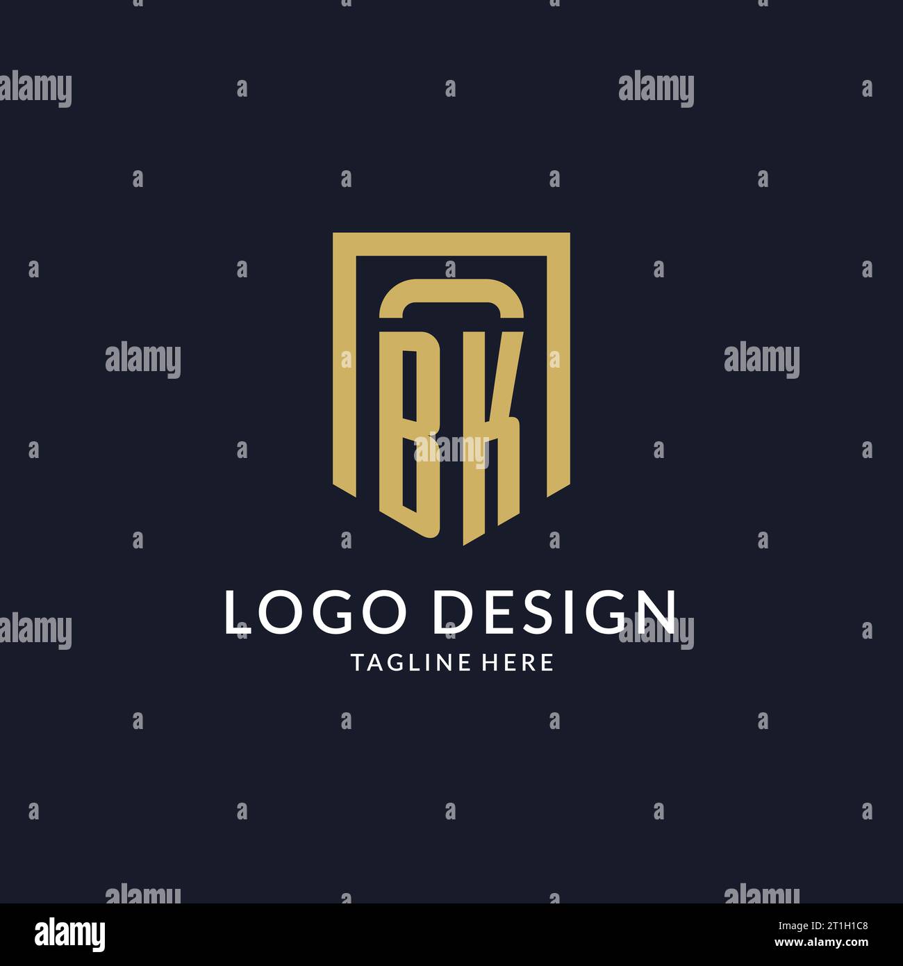 BK logo initial with geometric shield shape design style vector graphic Stock Vector Image & Art ...