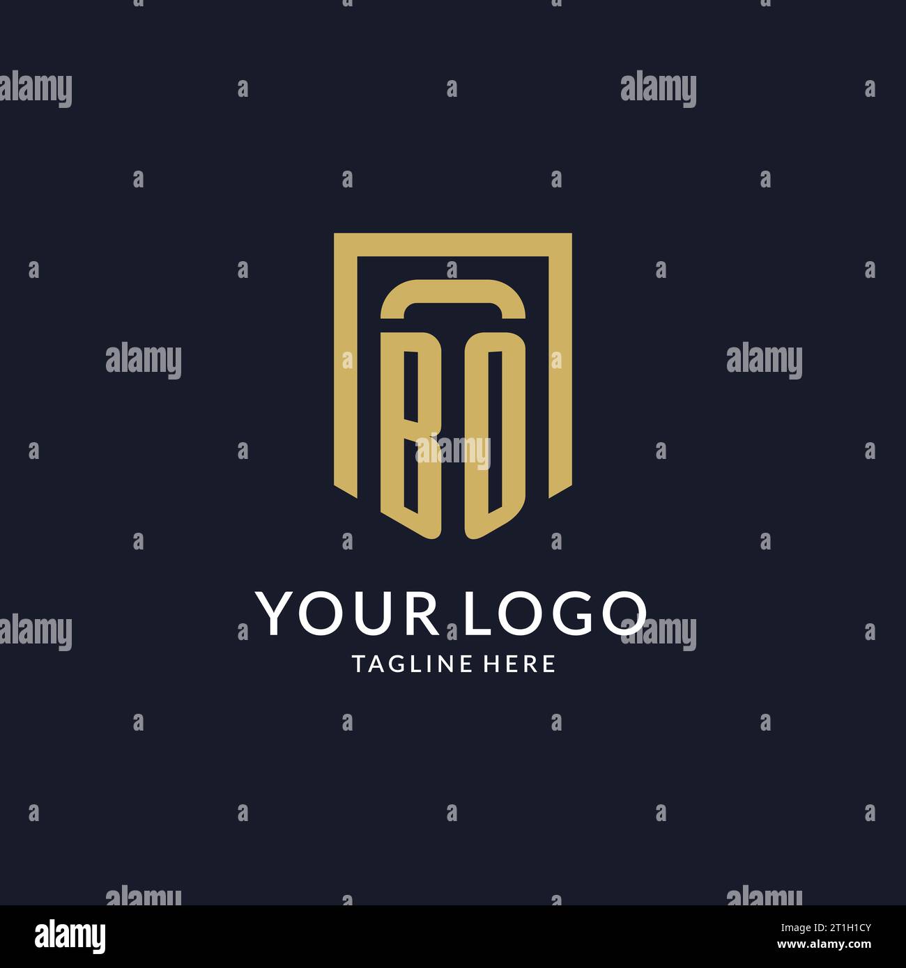 BO logo initial with geometric shield shape design style vector graphic Stock Vector Image & Art ...