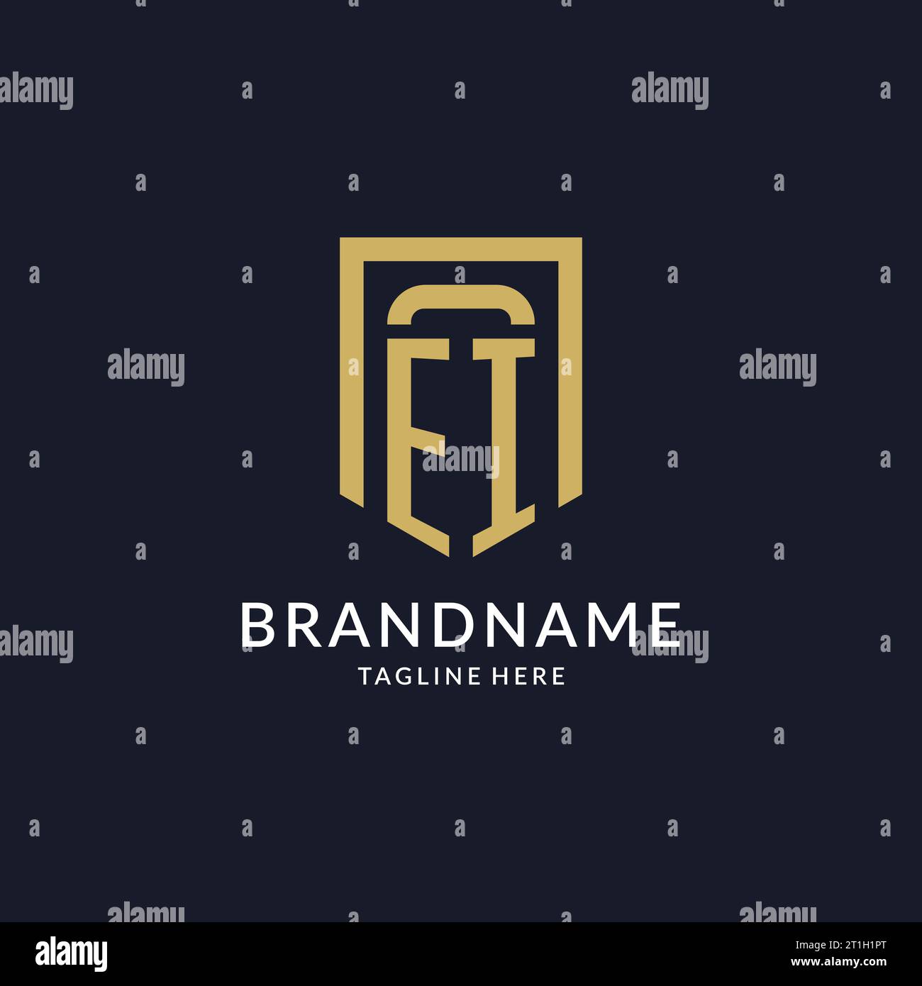 EI logo initial with geometric shield shape design style vector graphic Stock Vector Image & Art ...