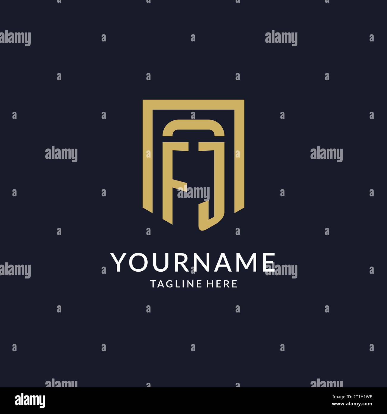 FJ logo initial with geometric shield shape design style vector graphic Stock Vector Image & Art ...