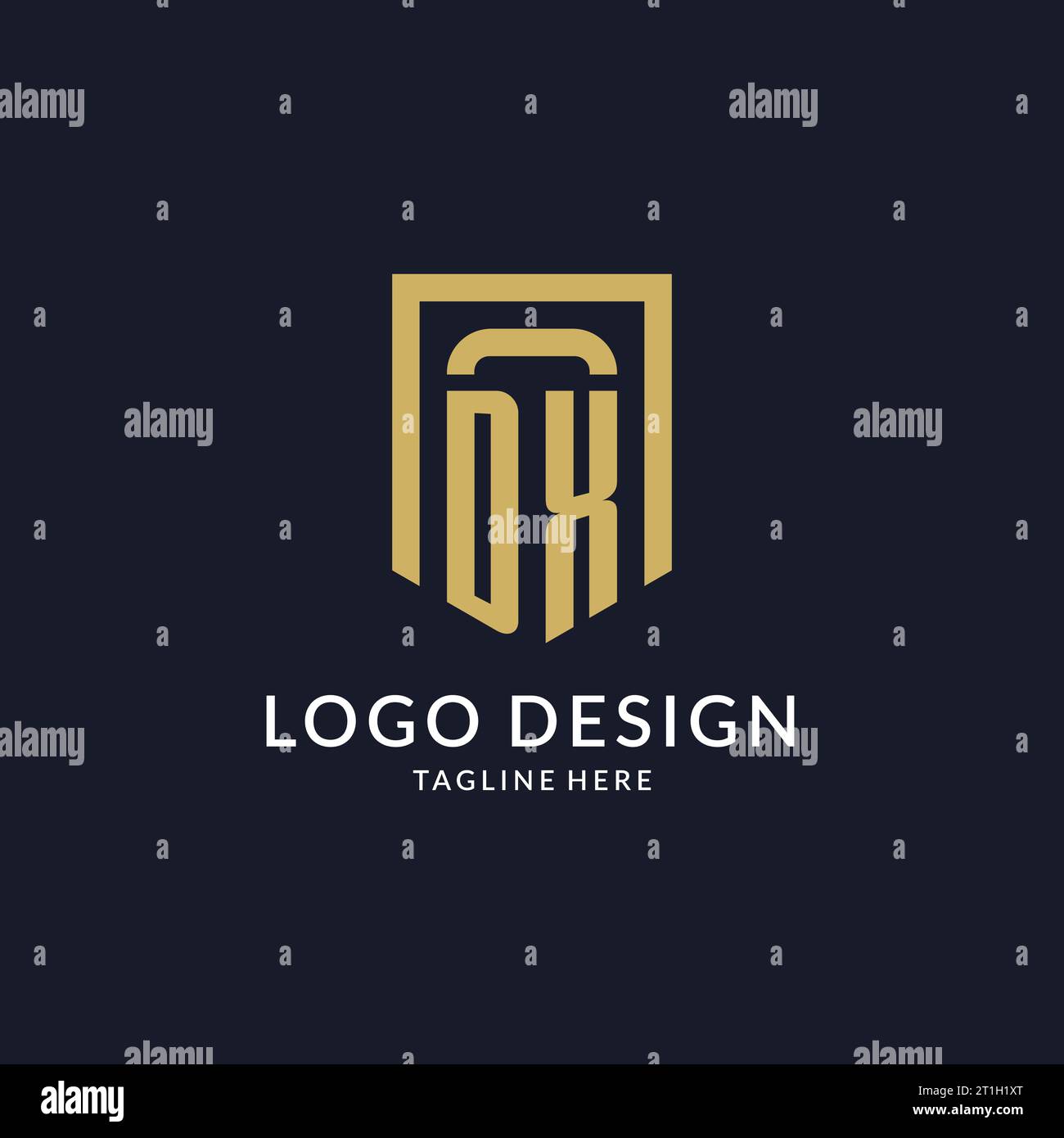DX logo initial with geometric shield shape design style vector graphic Stock Vector Image & Art ...