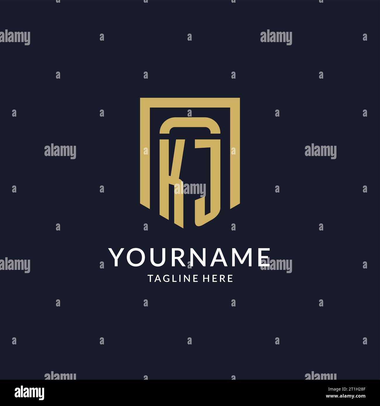 KJ logo initial with geometric shield shape design style vector graphic Stock Vector Image & Art ...