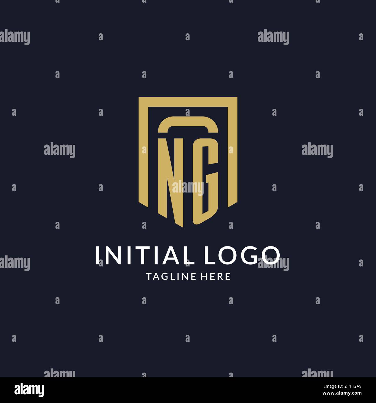 NG logo initial with geometric shield shape design style vector graphic Stock Vector Image & Art ...