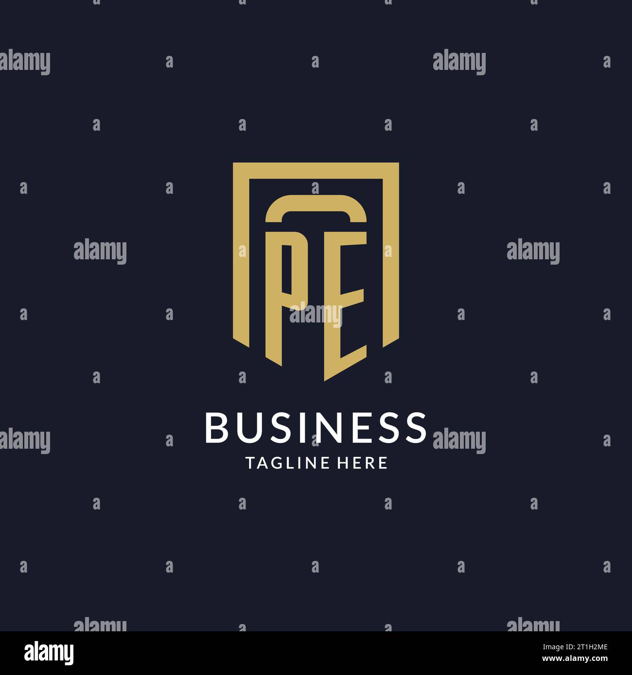 PE logo initial with geometric shield shape design style vector graphic Stock Vector Image & Art ...