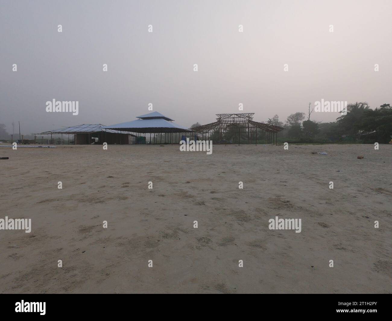 Beach shacks which are unique to Goa are getting ready on Benaulim ...