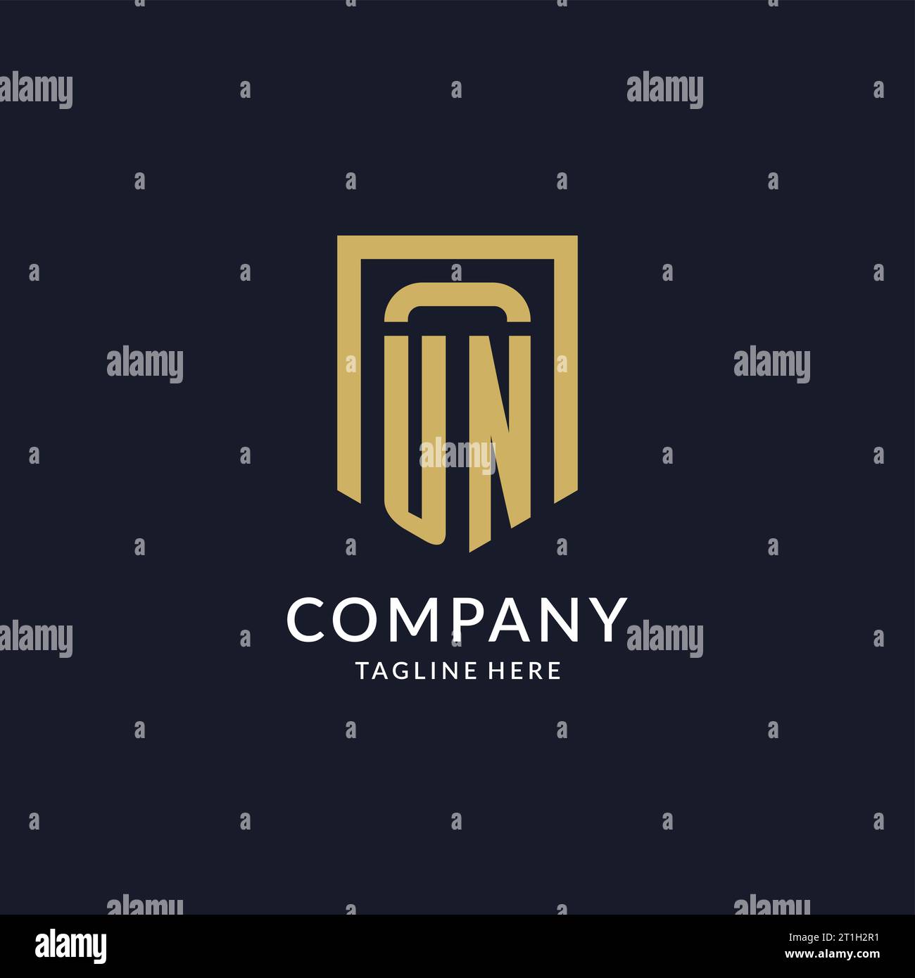 UN logo initial with geometric shield shape design style vector graphic Stock Vector Image & Art ...