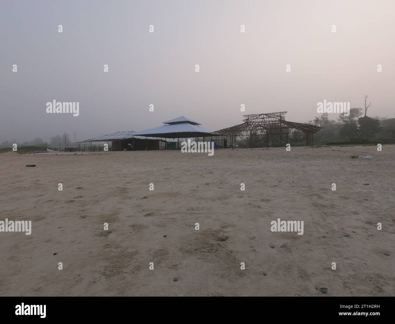 Beach shacks which are unique to Goa are getting ready on Benaulim ...