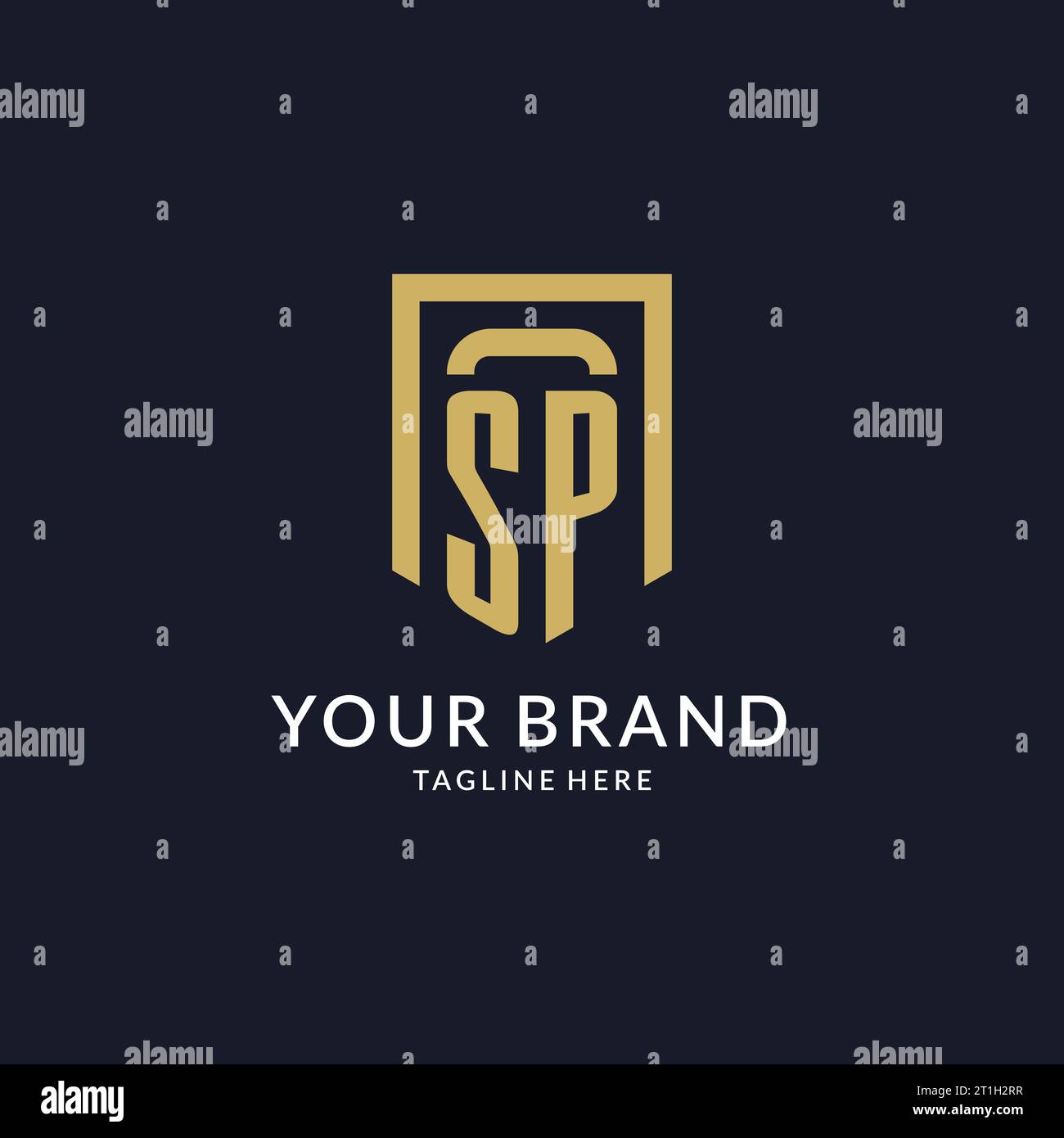 SP logo initial with geometric shield shape design style vector graphic Stock Vector Image & Art ...