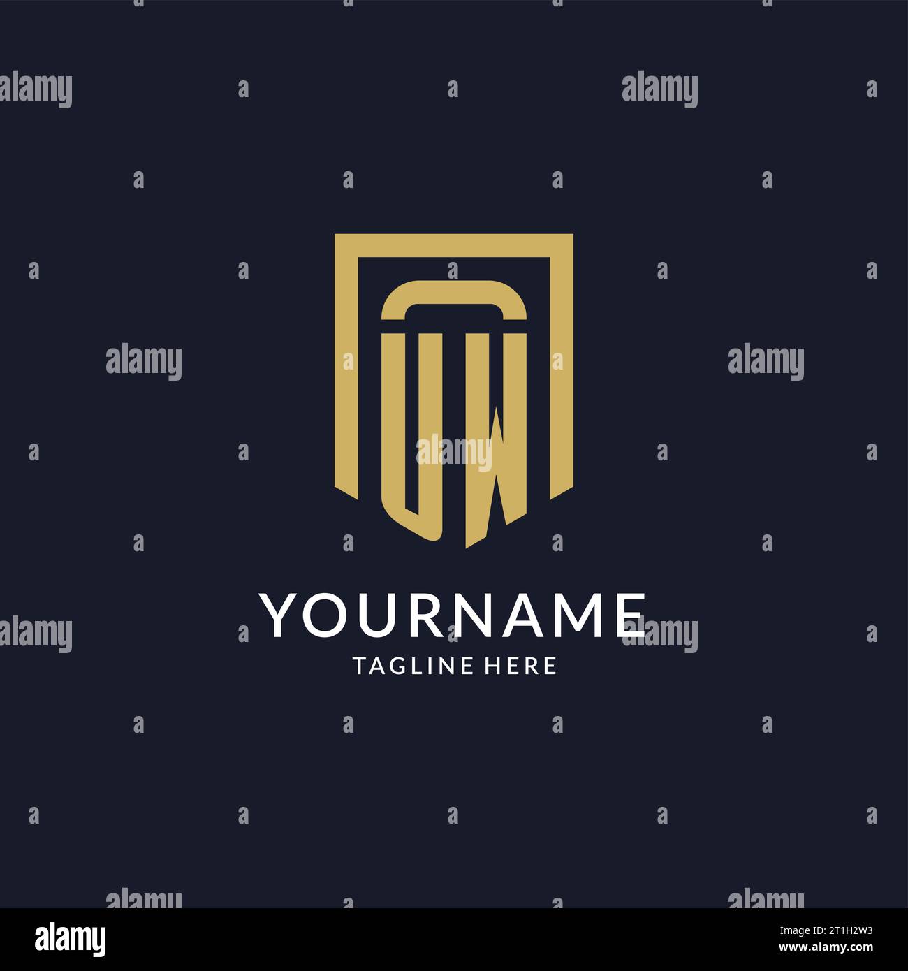 UW logo initial with geometric shield shape design style vector graphic Stock Vector Image & Art ...