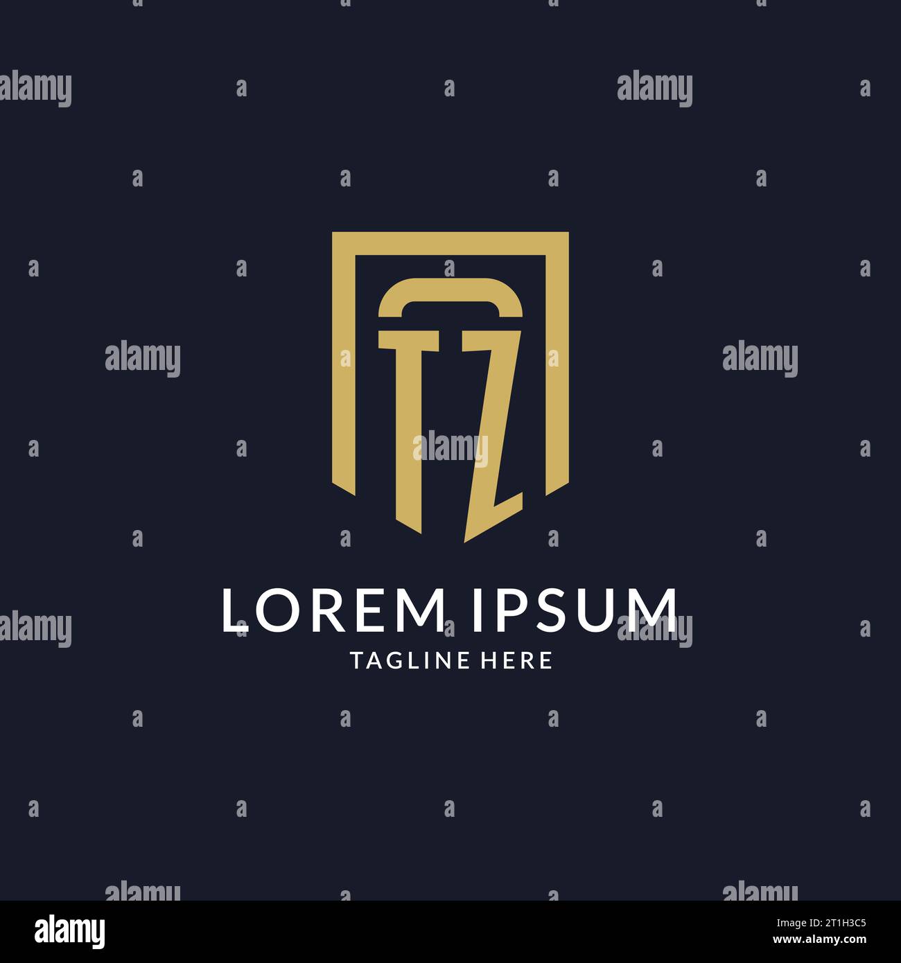 TZ logo initial with geometric shield shape design style vector graphic Stock Vector Image & Art ...