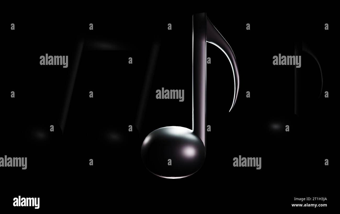 music notes in the low light environment black background 3d rendering ...