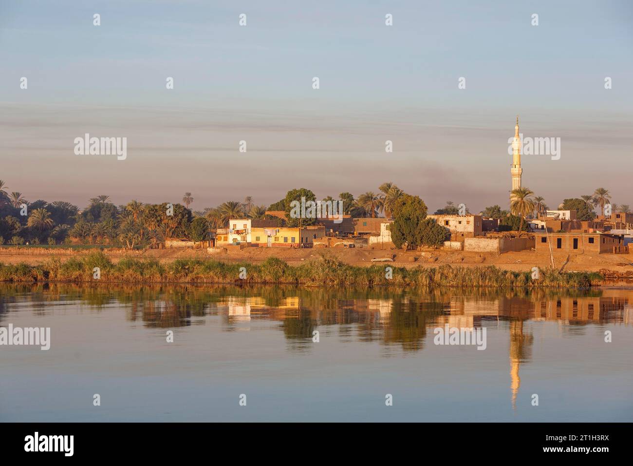 Small village on the Nile, Nile bank, Egypt Stock Photo - Alamy