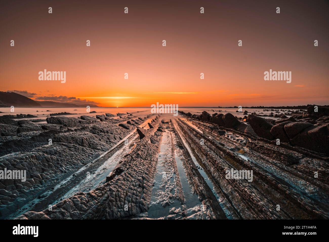 The incredible Flysch, a beautiful sunset in Sakoneta, is a beach in ...