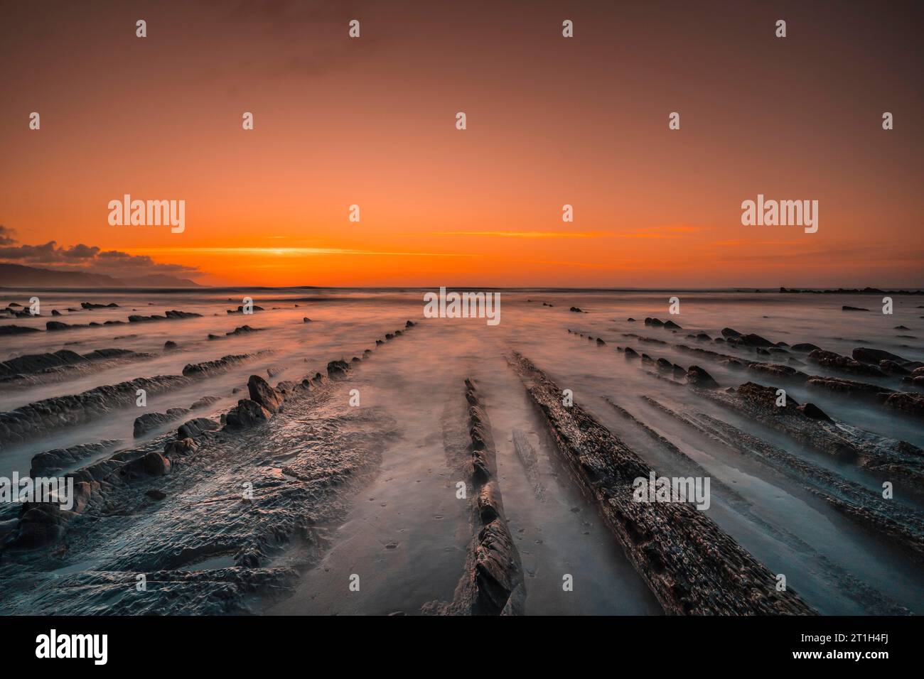 Sunset in Sakoneta is a beach in Deba. It is the western end of the ...