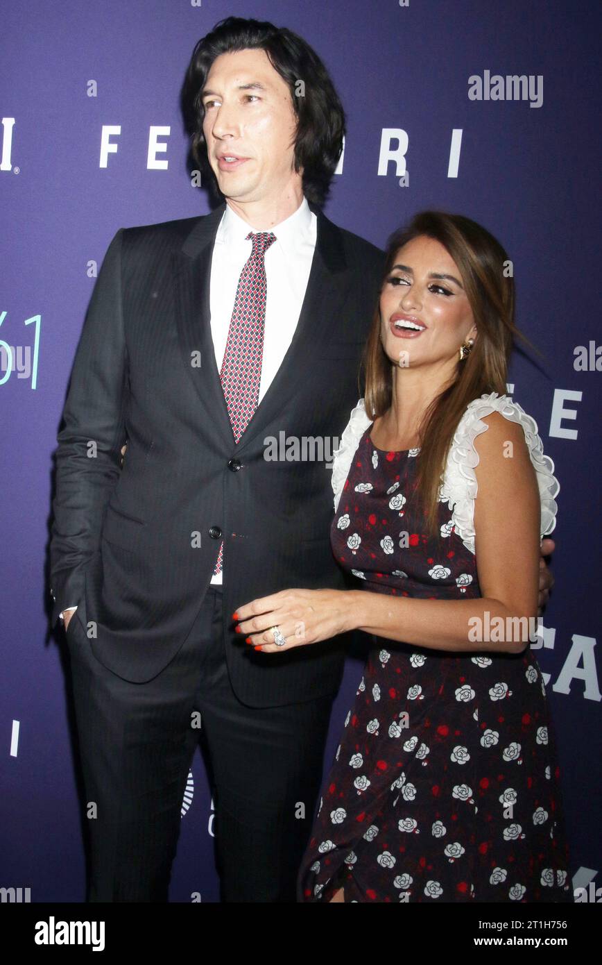New York, NY, USA. 13th Oct, 2023. Adam Driver and Penelope Cruz at the ...