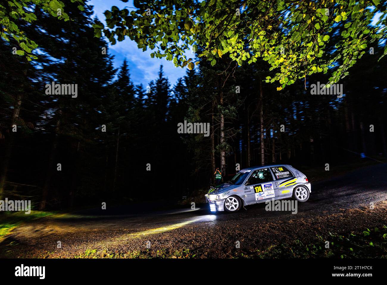 Ambert, France. 13th Oct, 2023. 174 JOVIN Franck, SIREDEY Emma, Peugeot ...