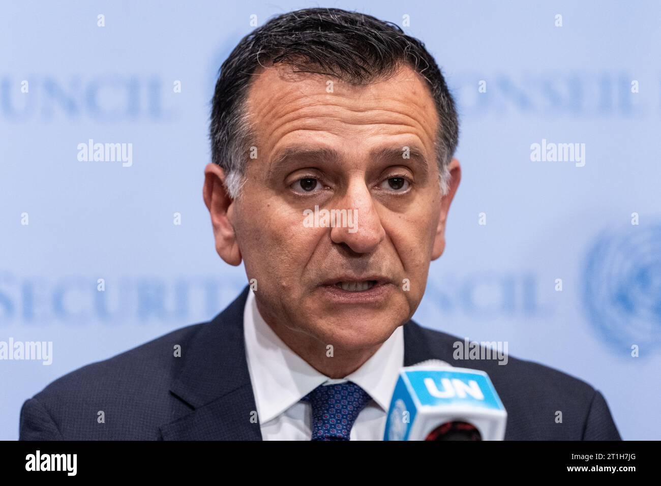 Jordan Ambassador Mahmoud Daifallah Hmoud speaks to press before the ...