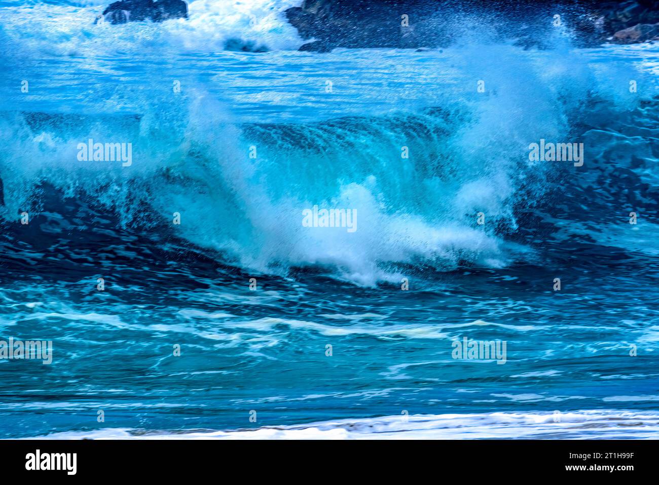 Watching Large Wave Waimea Bay North Shore Oahu Hawaii. Waimea Bay is ...