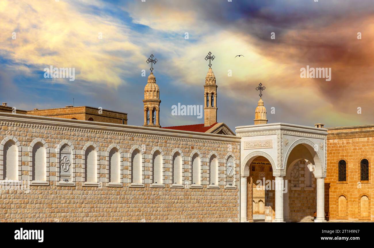 Architectural details of Mor Gabriel Deyrulumur Monastry. It is the ...