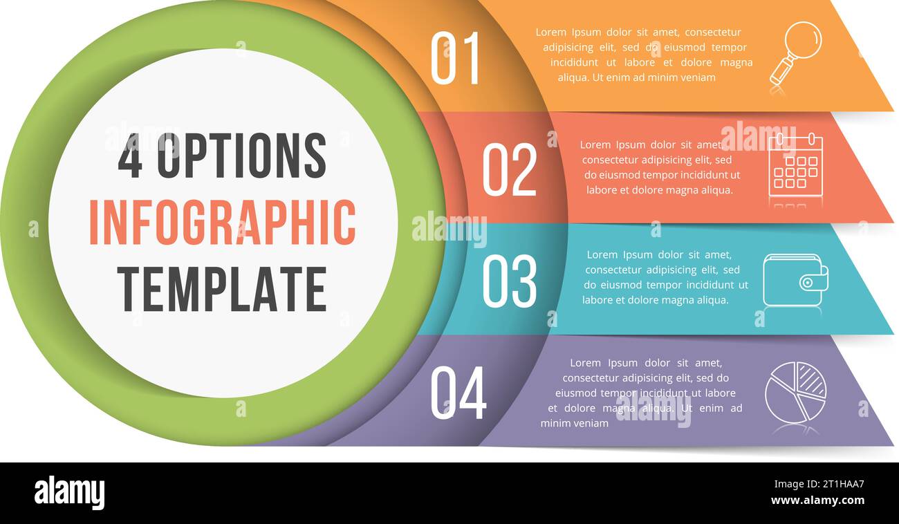 Infographic template with four steps or options, workflow, process ...