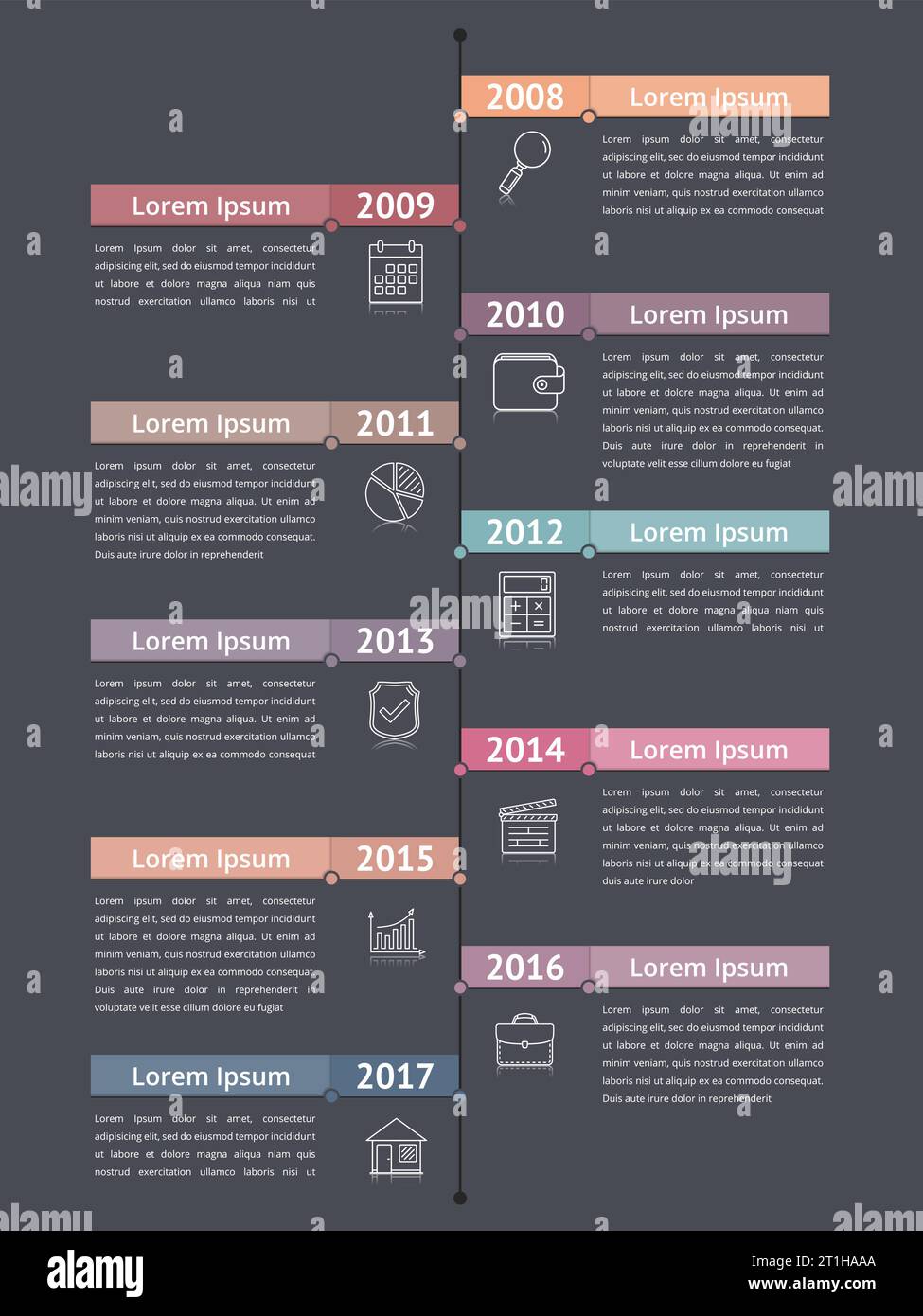 Vertical timeline infographics template, workflow or process diagram ...