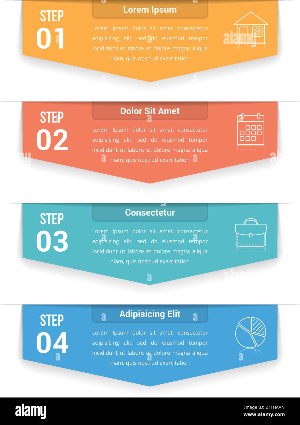 Infographic template with arrows with four steps or options, workflow ...