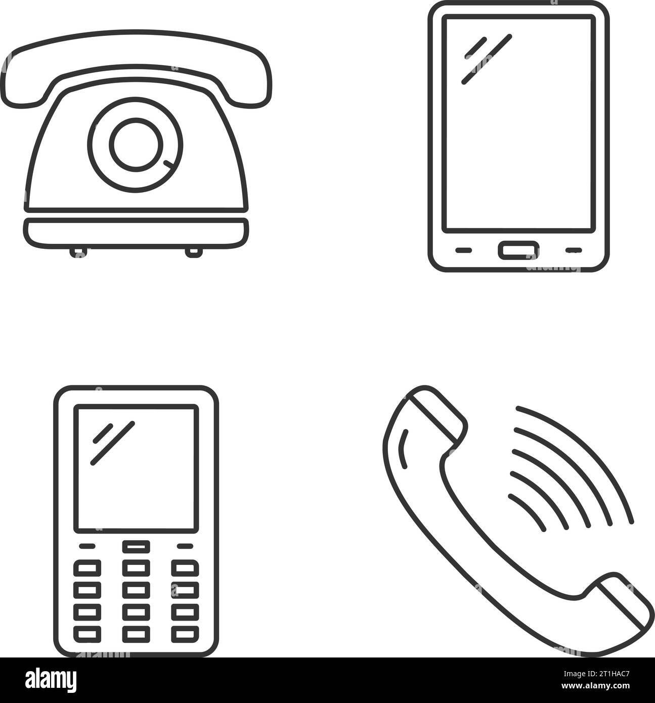 4 different phone line icons, vector eps10 illustration Stock Vector ...