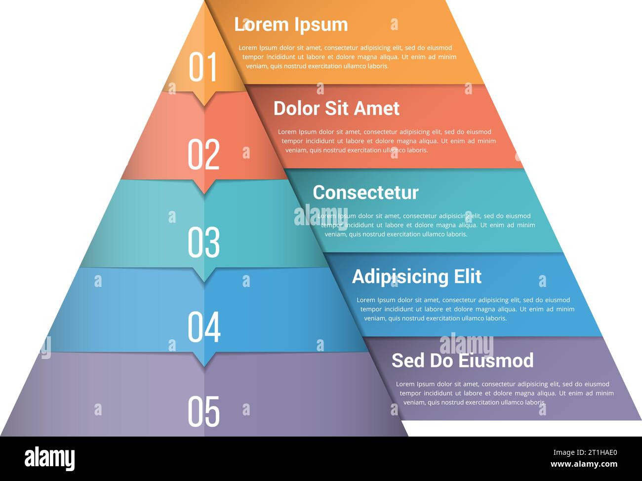Pyramid infographic template with five elements, vector eps10 ... Pyramid infographic template with five elements, vector eps10 ...