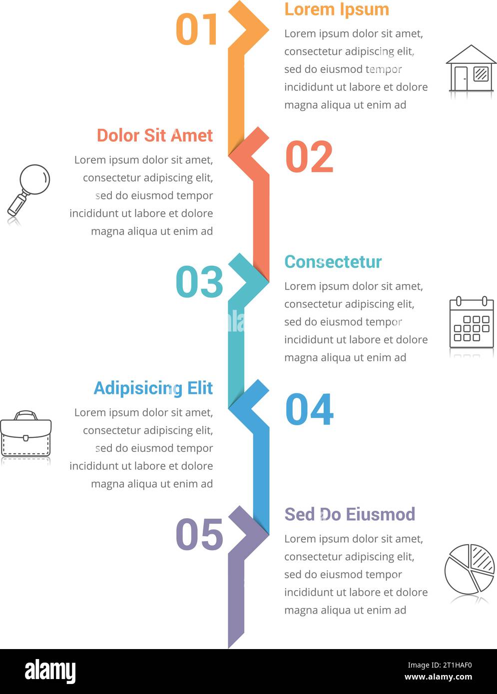 Infographic template with five steps or options, workflow, process ...