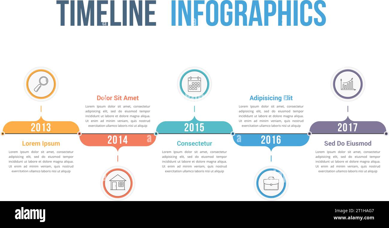 Horizontal timeline infographics template, workflow or process diagram ...