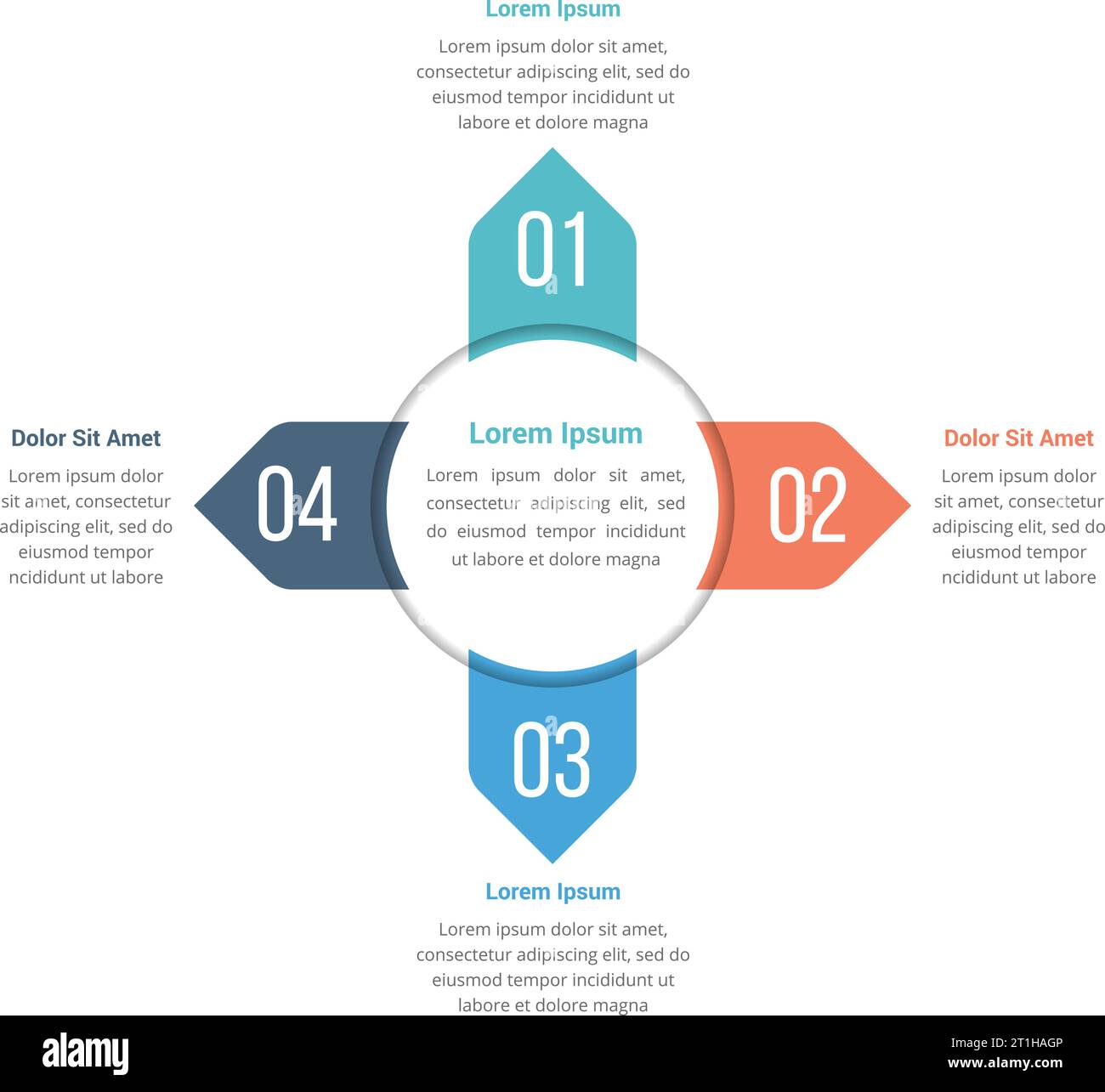 Circle infographics template with four elements, can be used as steps ...