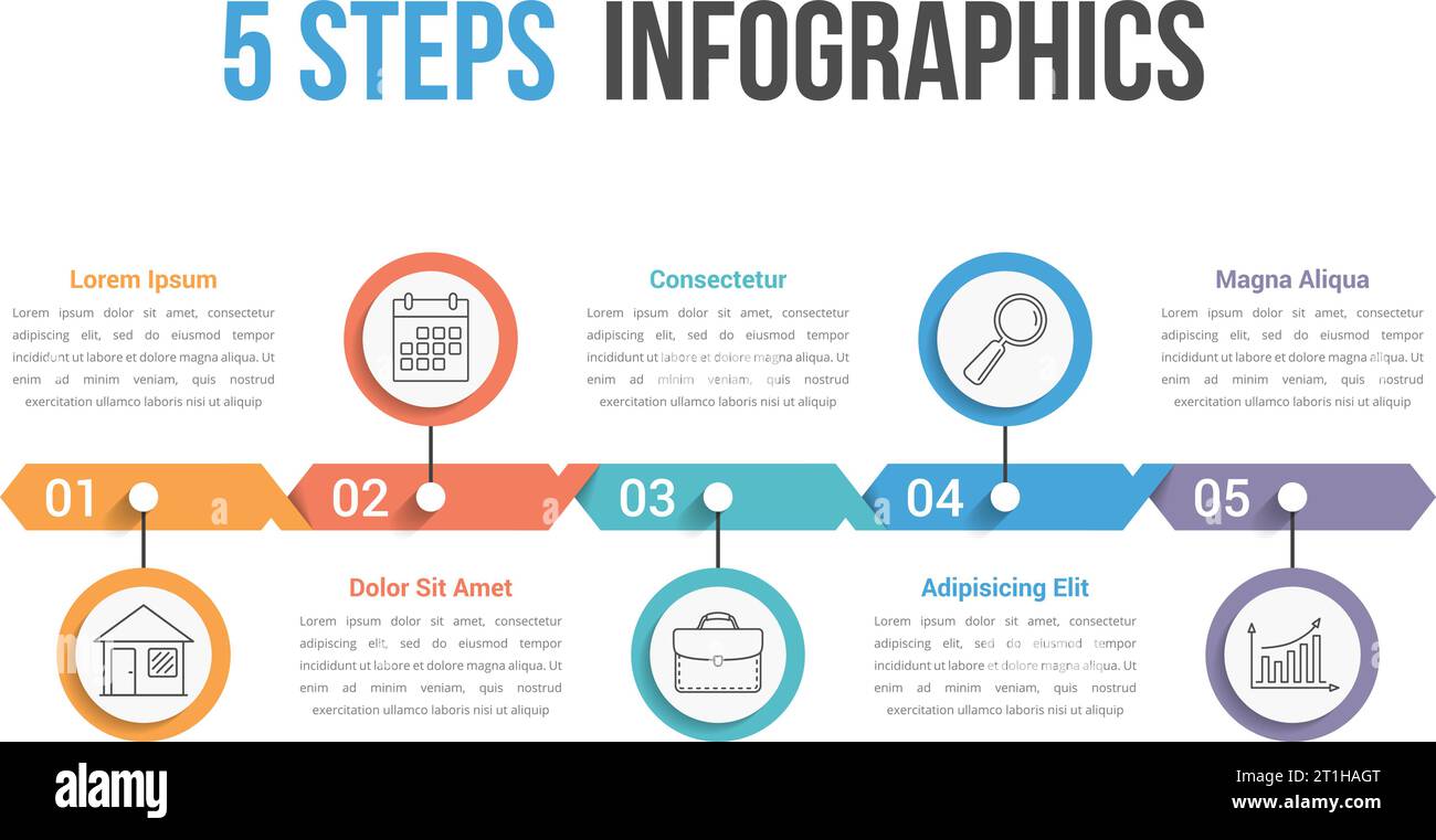 Five steps infographics, process diagram, can be used as workflow ...