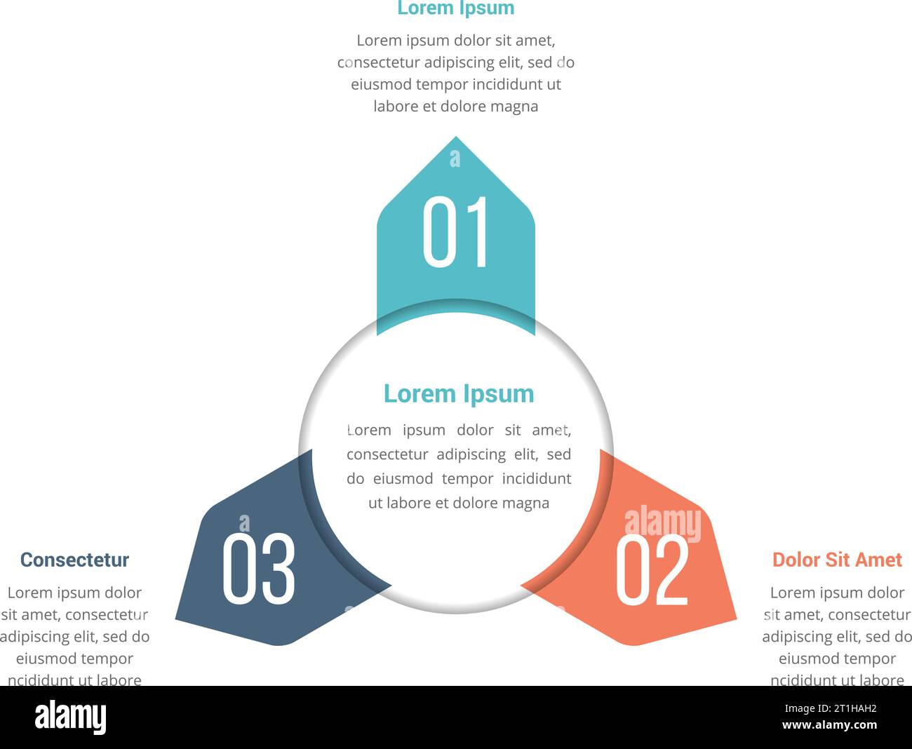 Circle infographics template with three elements, can be used as steps ...